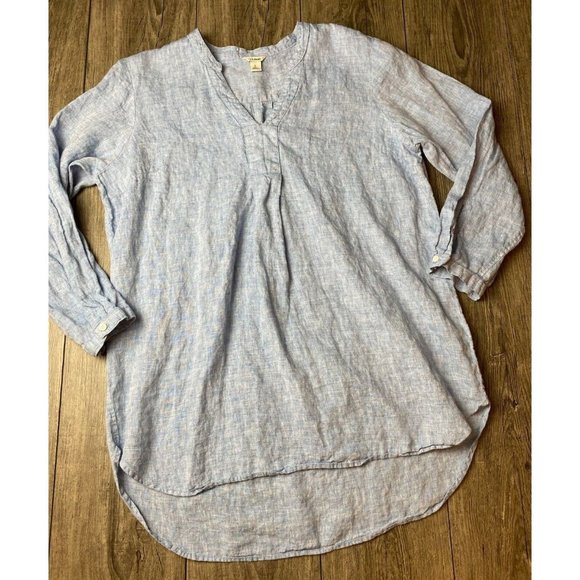 L.L. Bean | Tops | Ll Bean Womens Premium Washable Linen Shirt ...